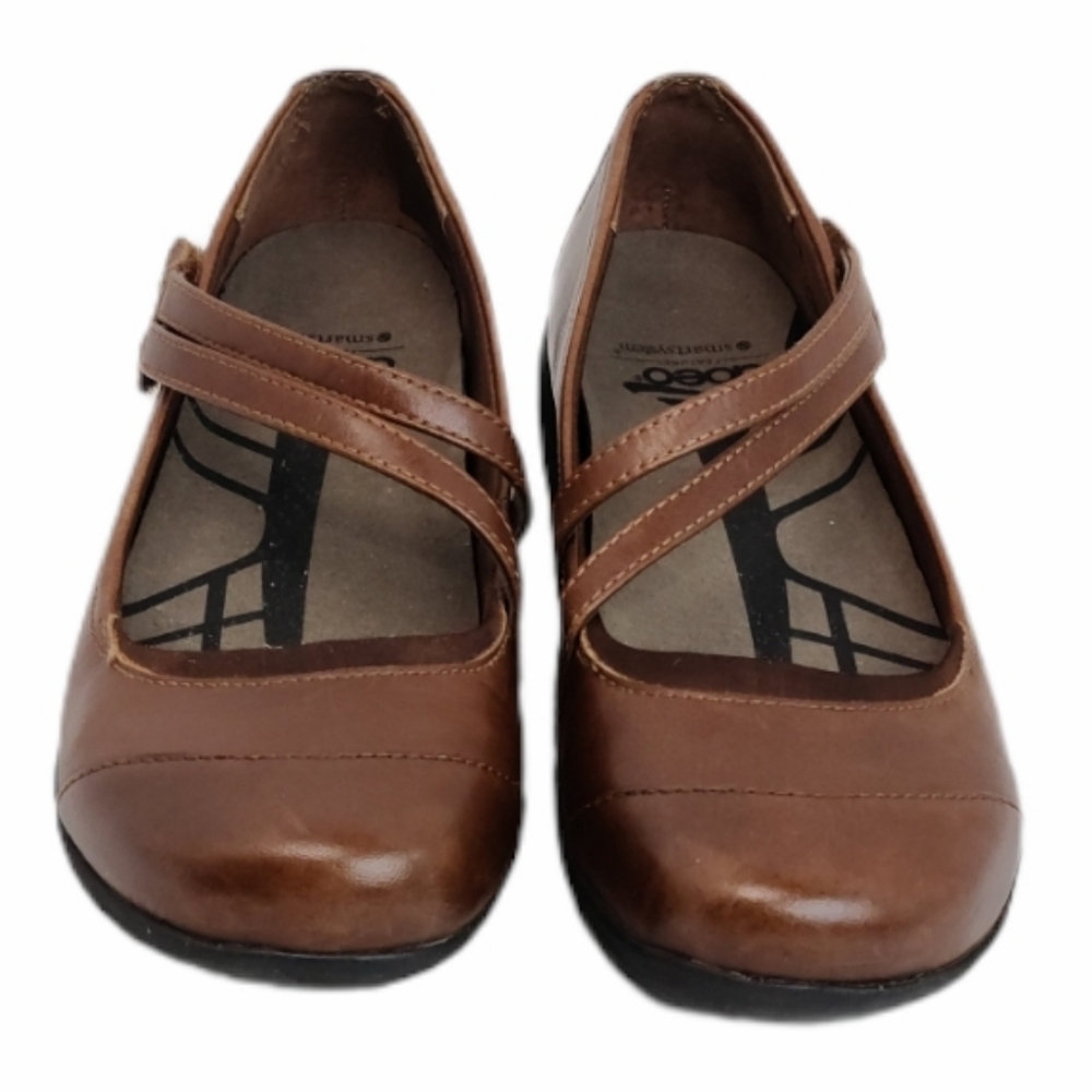 Abeo Smart 3995 Mary Jane Flat Brown Leather Shoe - Gem